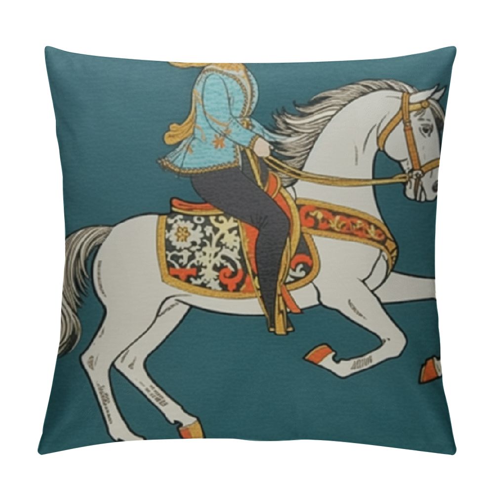 JEUXUS Luxury Horse Modern Style Couch Sofa Pillow Cover for Living ...