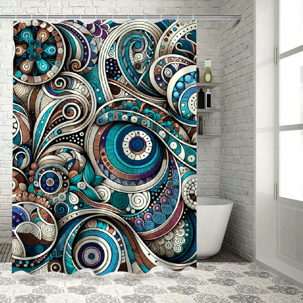 RUIYC Mandala Boho Lotus Flower Motif Retro Theme Decorative Waterproof ...