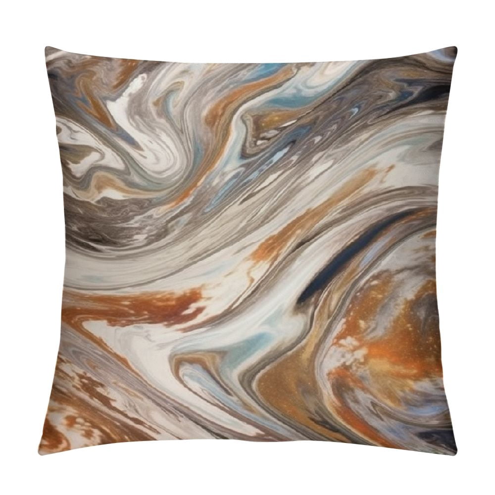 JEUXUS Marble Print Throw Pillow Cushion Cover, Retro Style Paintbrush ...