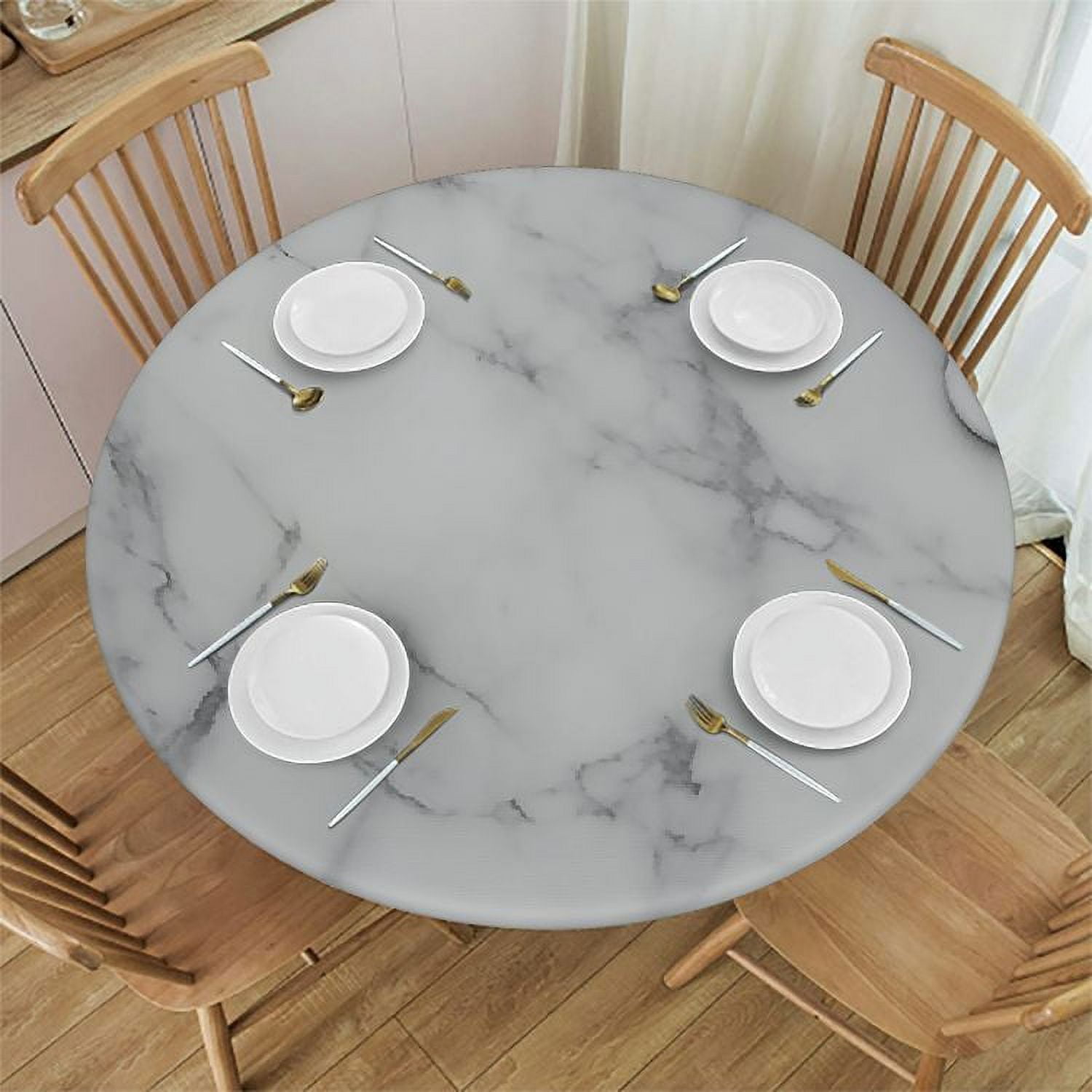 JEUXUS Marble Tablecloth, Mineral Nature Surface Motif Organic Rock ...