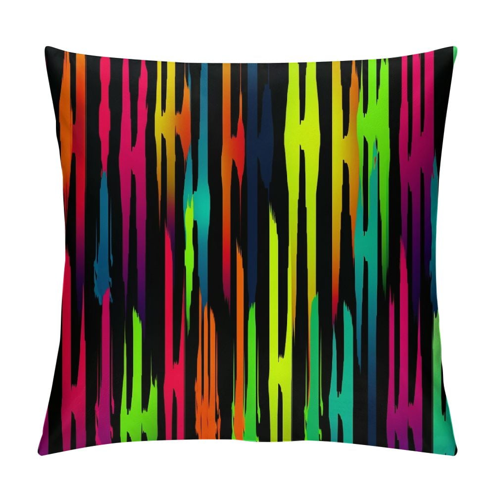 JEUXUS Mexican Colorful Pillow Covers, Stripes Pattern Party Decor ...