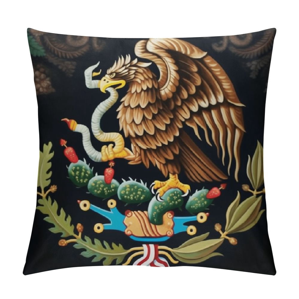 JEUXUS Mexican Eagle Flag Pillow Covers Pillow Protectors - Bed and ...