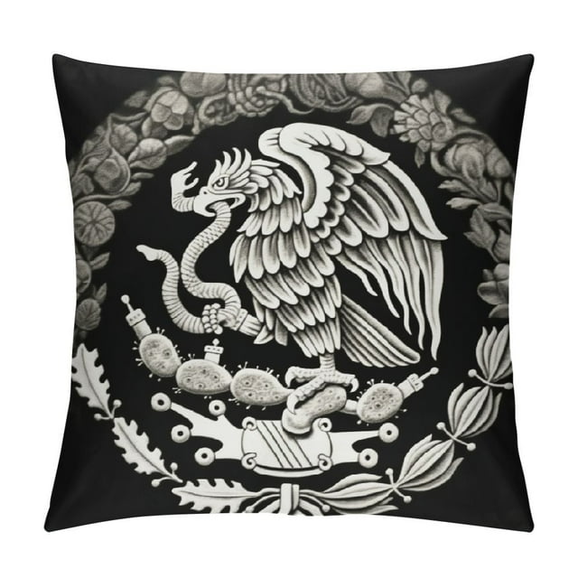 JEUXUS Mexican Flag Symbol Couch Pillow Covers Soft Cozy Rectangle ...