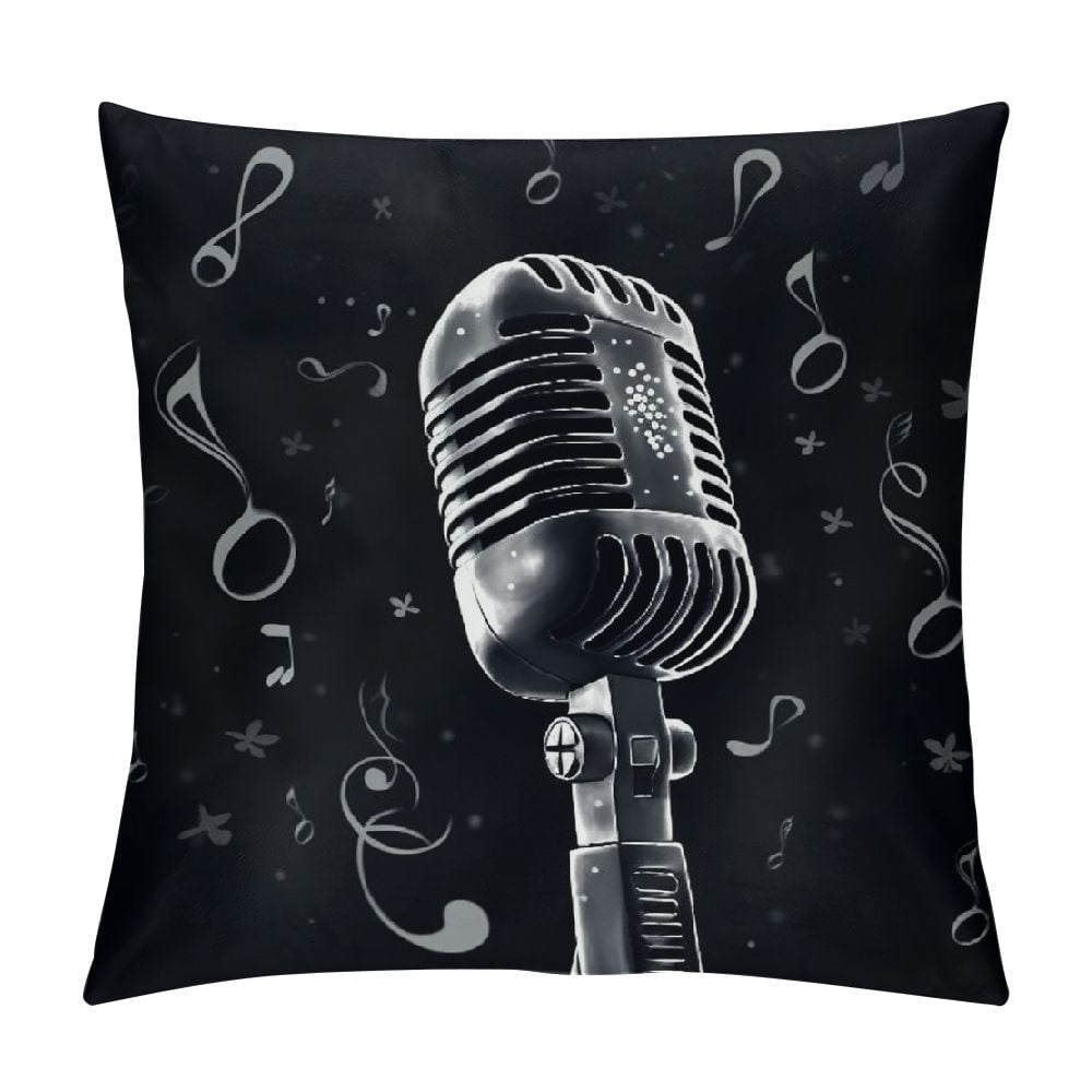 JEUXUS Microphone Bedding Set Queen Size Music Notes Duvet Cover Pop ...