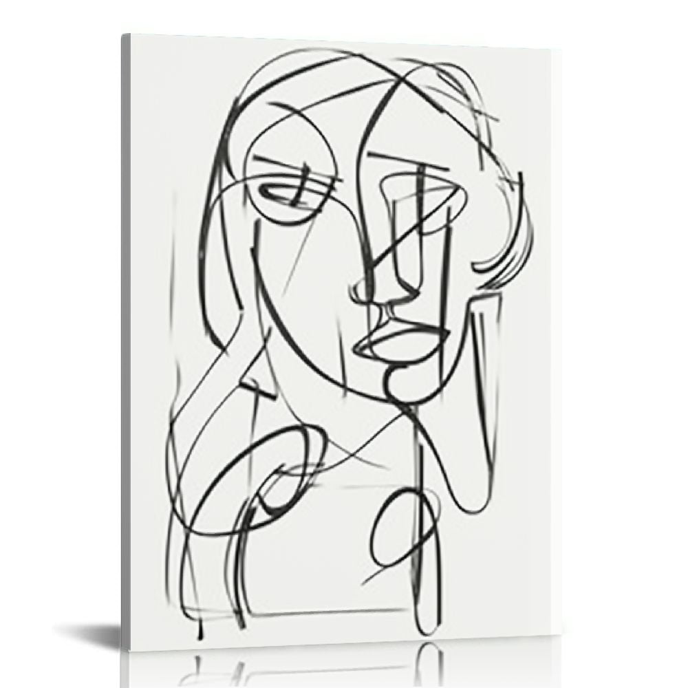 Jeuxus Minimalist Line Art Print Abstract Women Line Poster Black And