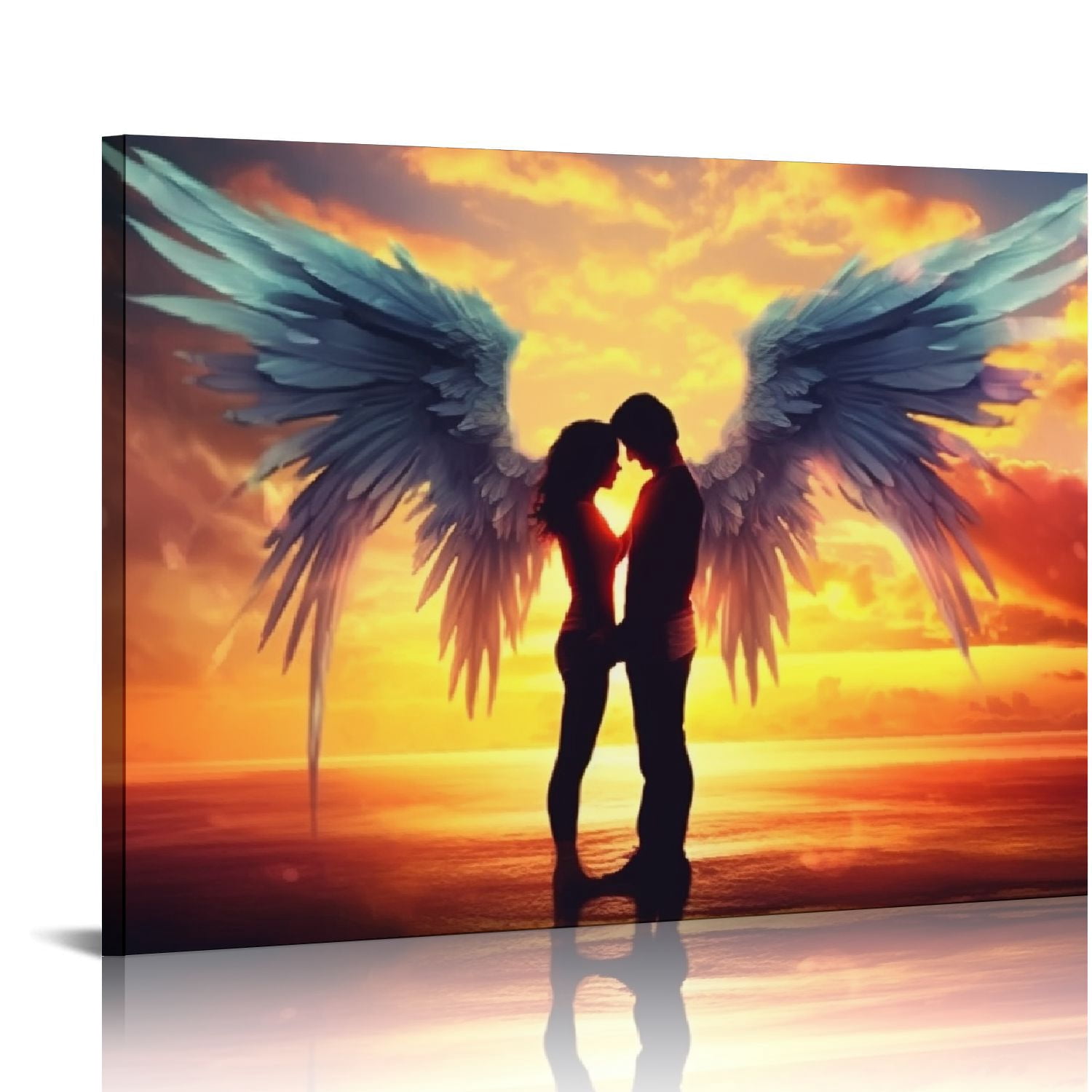 JEUXUS Modern Glam Wings of Wings Canvas Paintings White Angel Wings ...