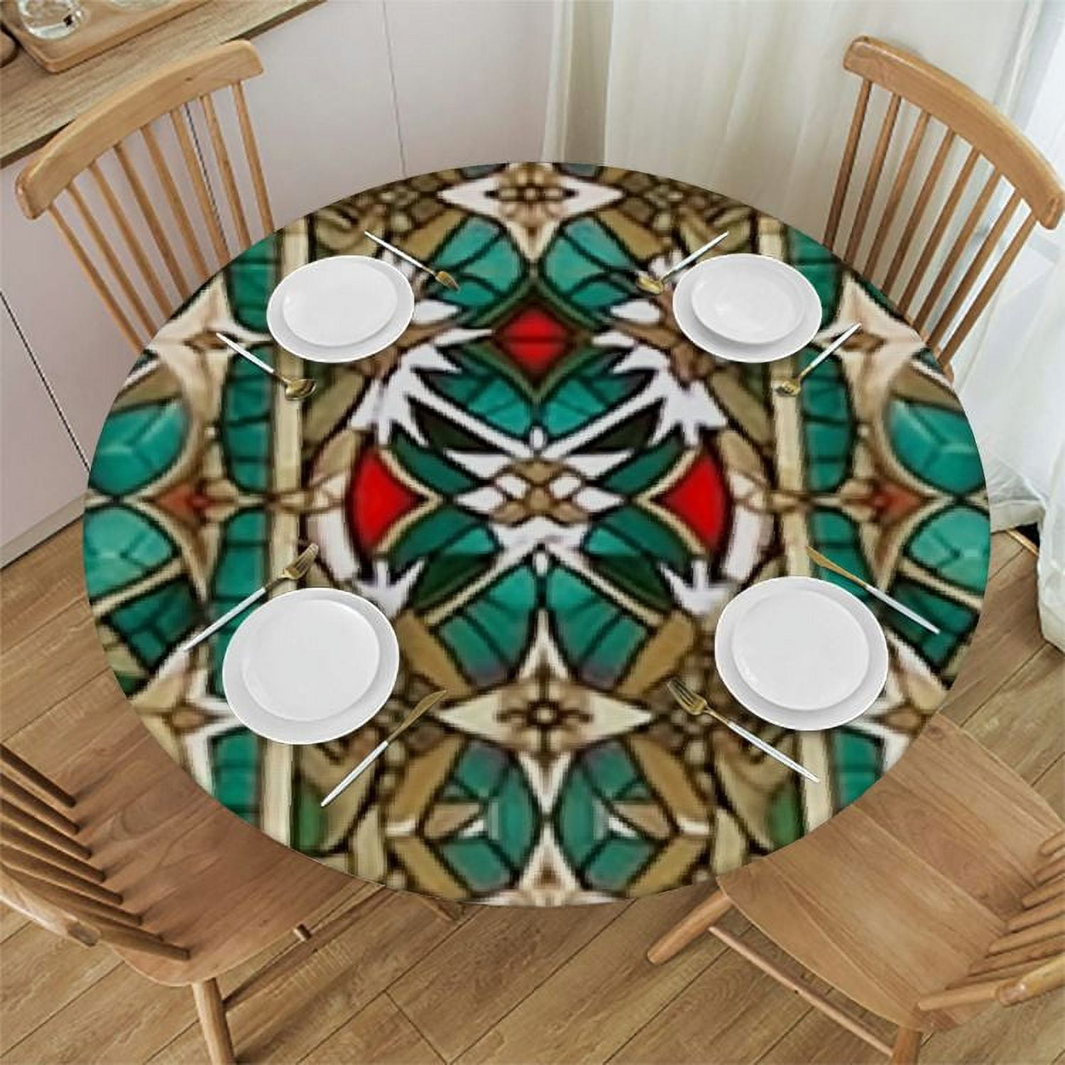 RUIYC Multi Tablecloth for Round Tables Turkish Ceramic Tulip Patterns ...