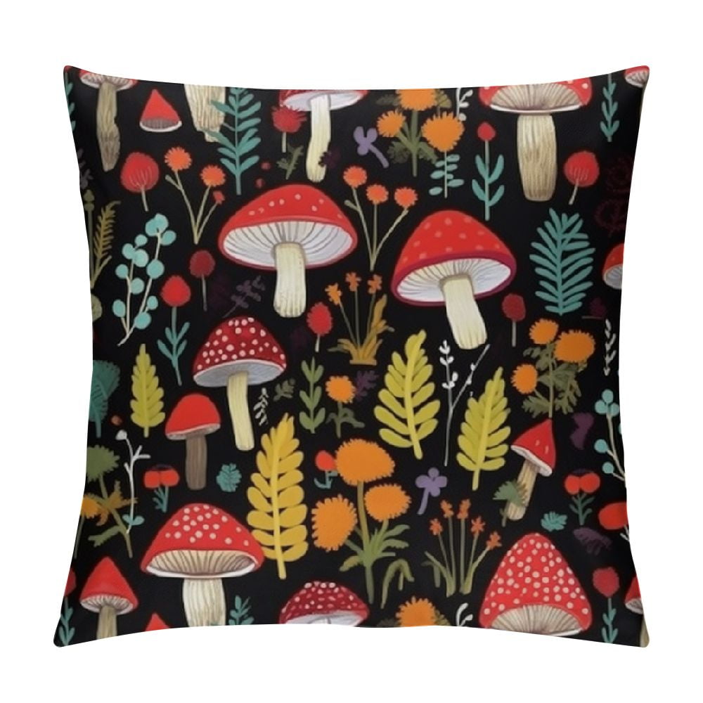 Jeuxus Mushroom Pillow Cover Wild Mushroom Pillow Cushion Cases 3d