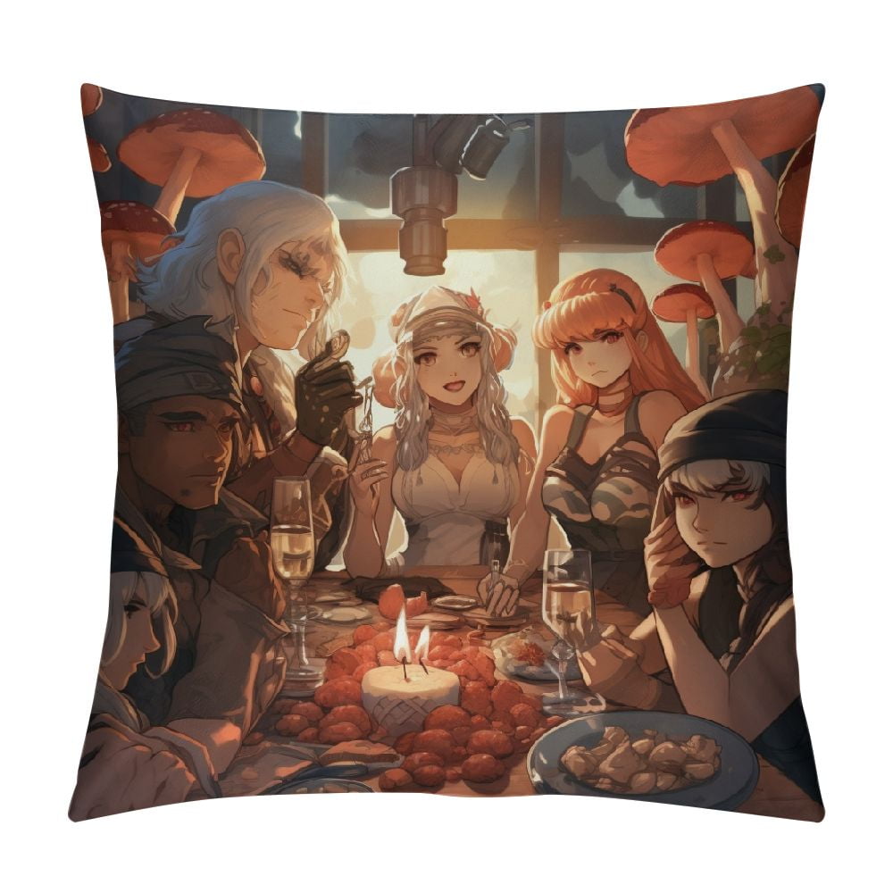 Jeuxus Mushroom Variety Oblong Throw Pillow Covers Wild Forest Plants