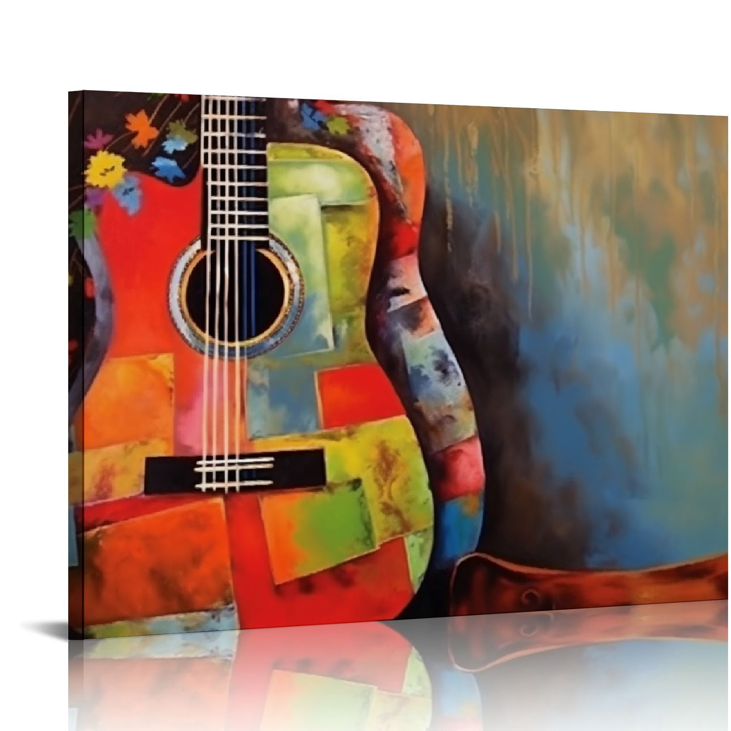 JEUXUS Music Canvas Wall Art Abstract Guitar Musical Notes Poster ...