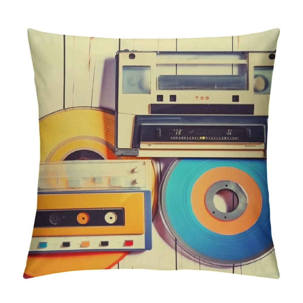 JEUXUS Music Gramophone Records Decorative Throw Pillow Covers Old ...