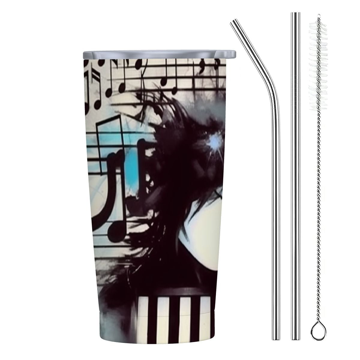 JEUXUS Music Quote Expressive 20oz Car Straw Cup (with Straw) 304 ...