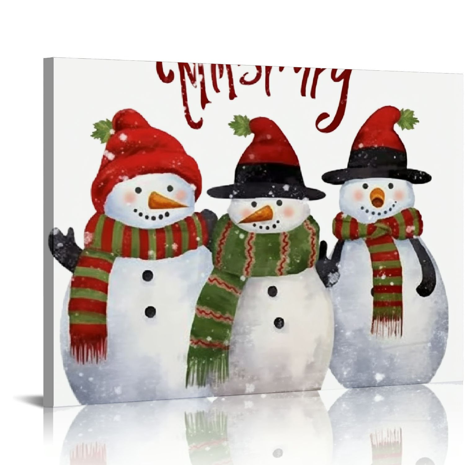 JEUXUS NTEUMM Christmas Snowman Canvas Wall Art Christmas Decor Poster ...