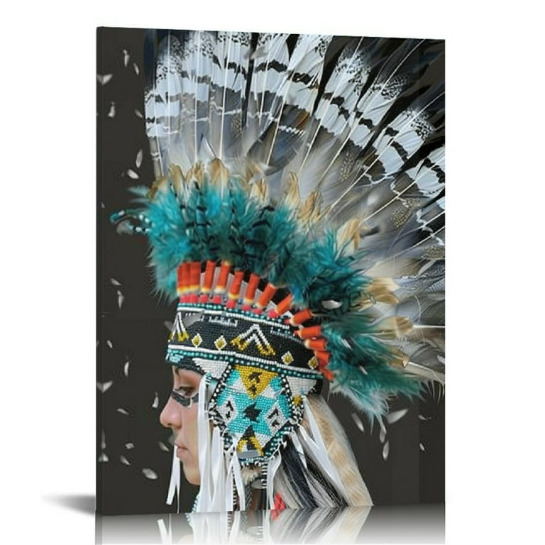 Awesome Drawing Of Native American Feathers Poster Native American
