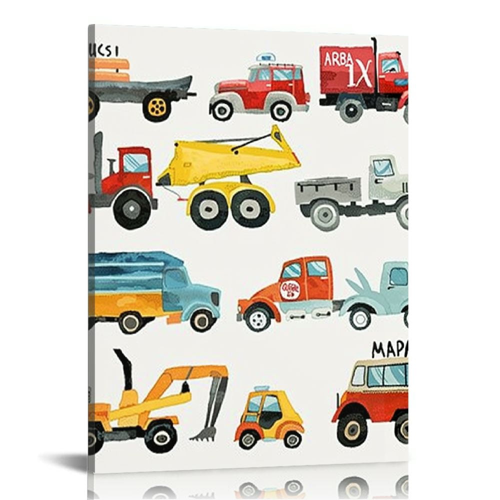 JEUXUS Natural Wood Magnetic Hanger Frame Poster- Colorful Alphabet ...