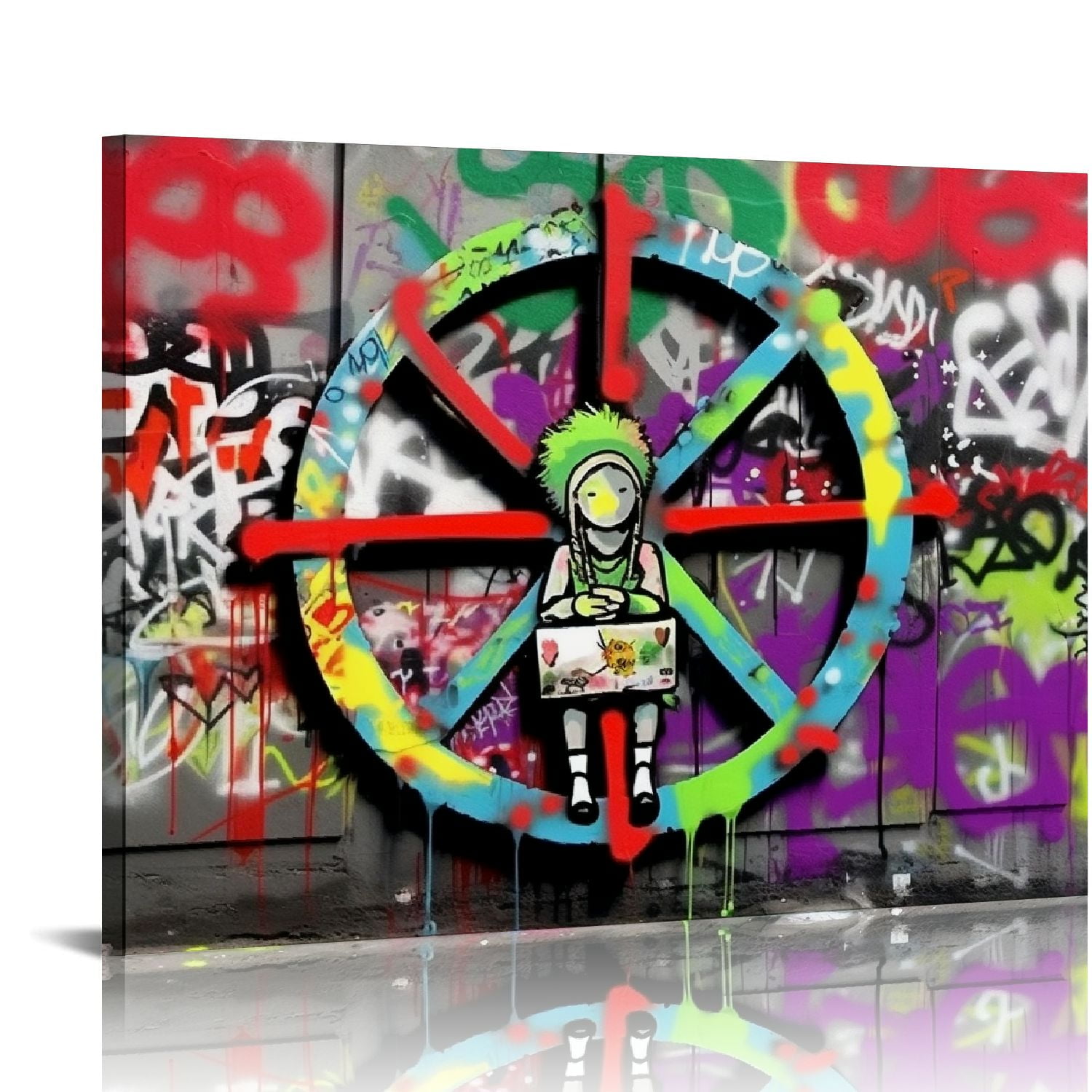 JEUXUS Nautical Beach Wall Art Boat Ship Steering Wheel Canvas Prints ...