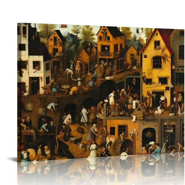 JEUXUS - Netherlandish Proverbs by Pieter Bruegel The Elder - Canvas ...