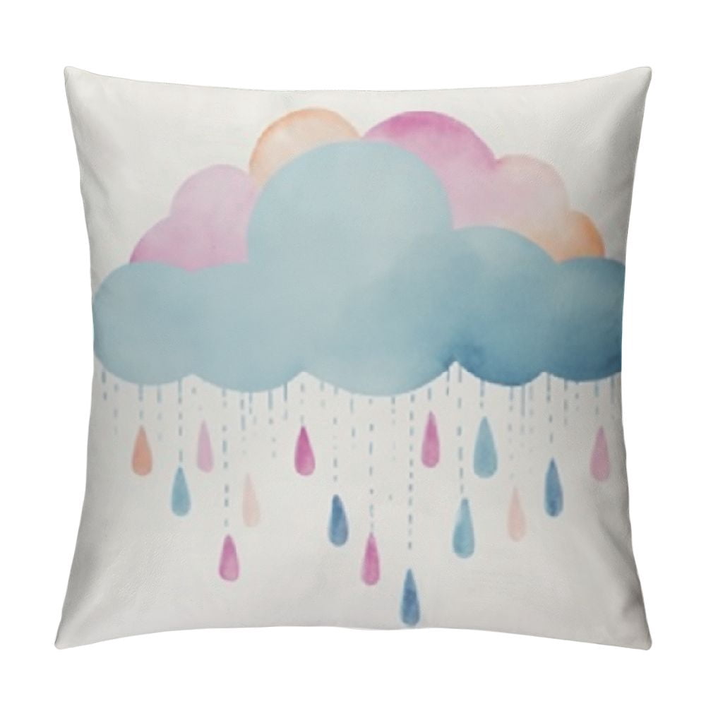 RUIYC Nursery Watercolor Colorful Heart Pastel Throw Pillow Covers,Cute ...