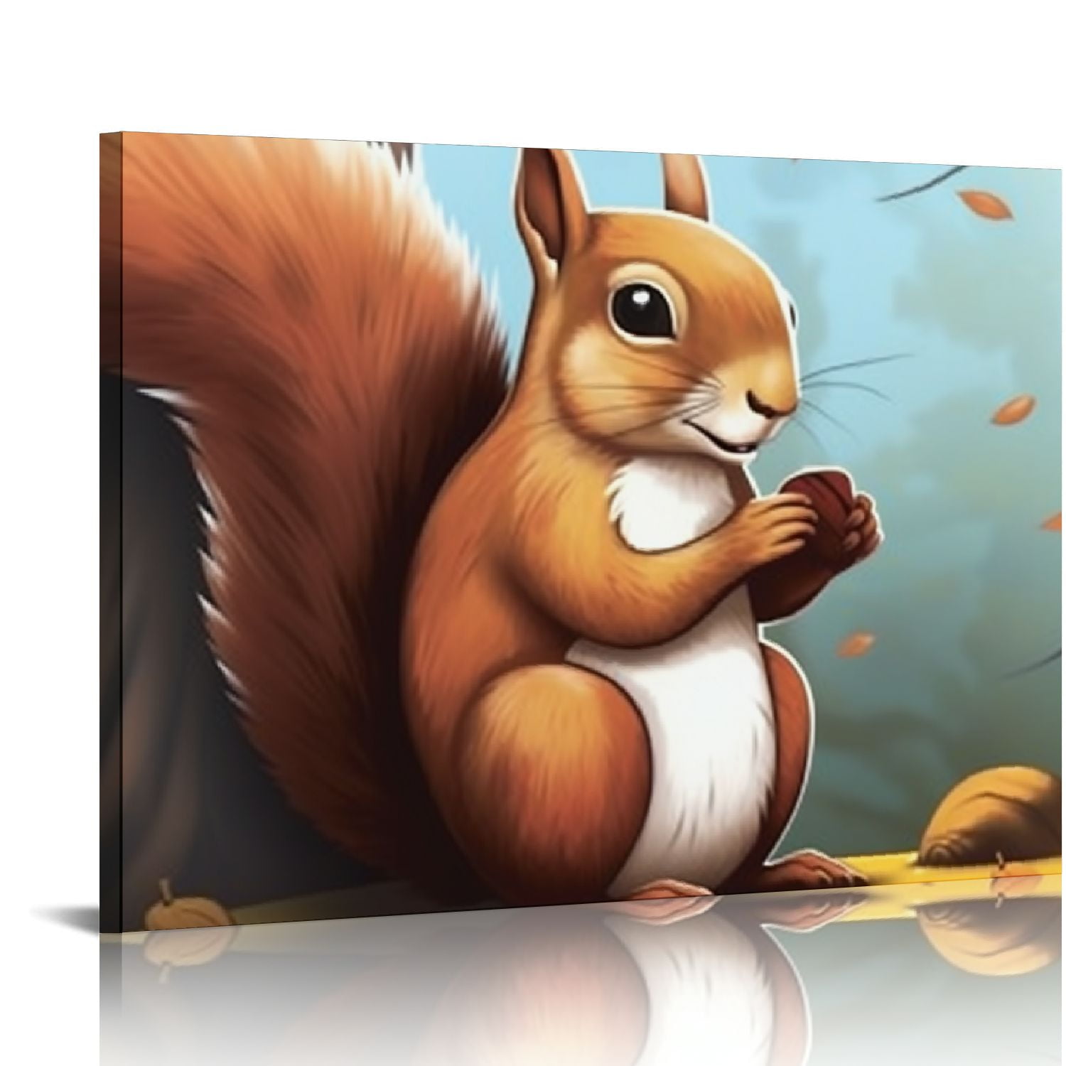 JEUXUS Nut-Eating Squirrel Decorative Painting Canvas Poster Wall Art ...