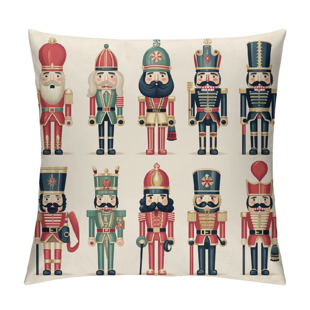 JEUXUS Nutcracker Pillow Covers Cute Kid Christmas Decorations Monogram ...