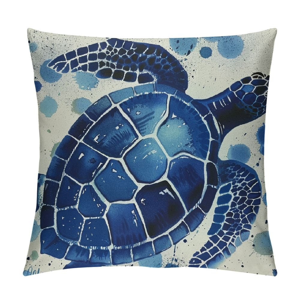 JEUXUS Ocean Decor Throw Pillow Covers Coastal Sea Turtle Pillow Cases ...