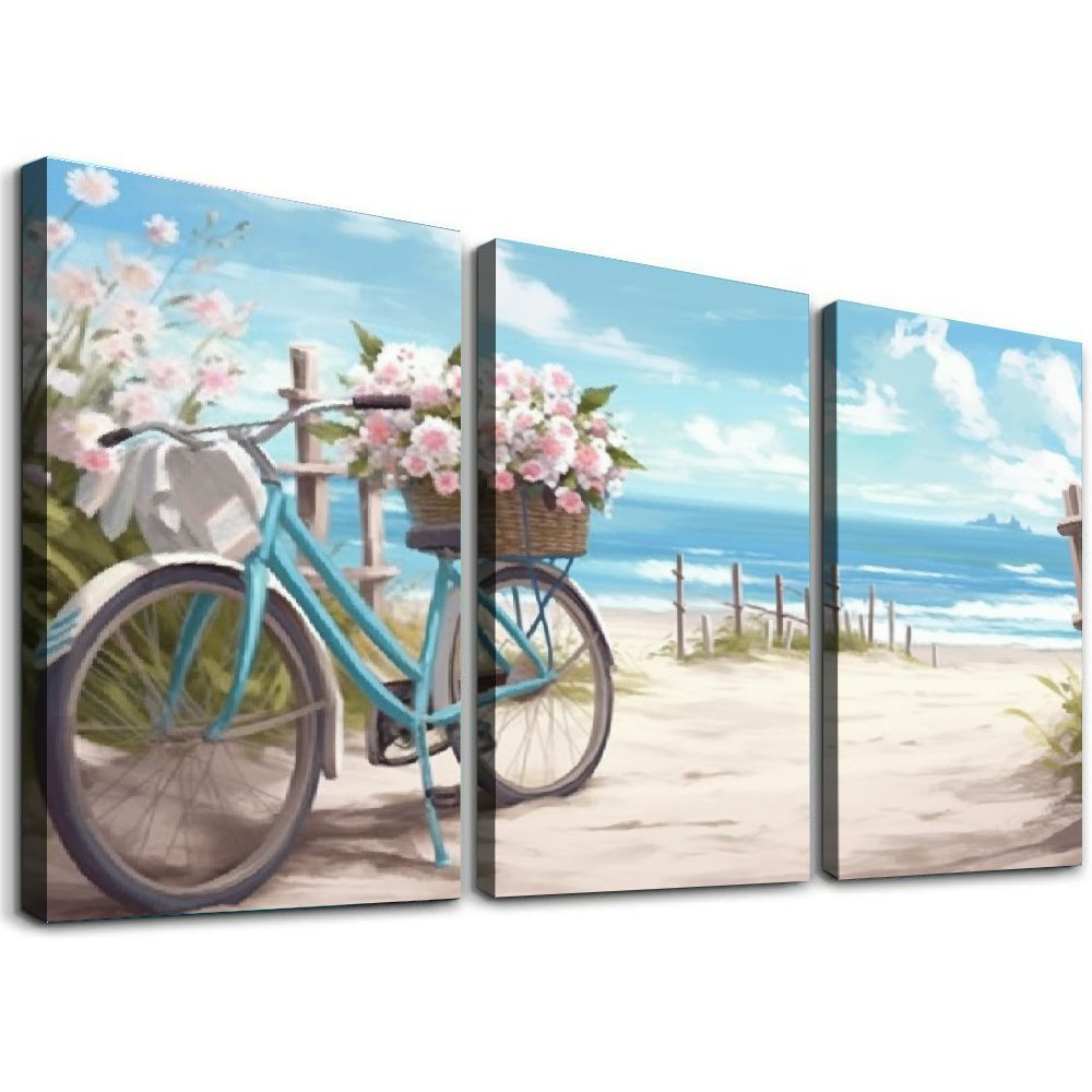 JEUXUS Ocean Wall Art for Bedroom Coastal Canvas Print Seascape Picture ...