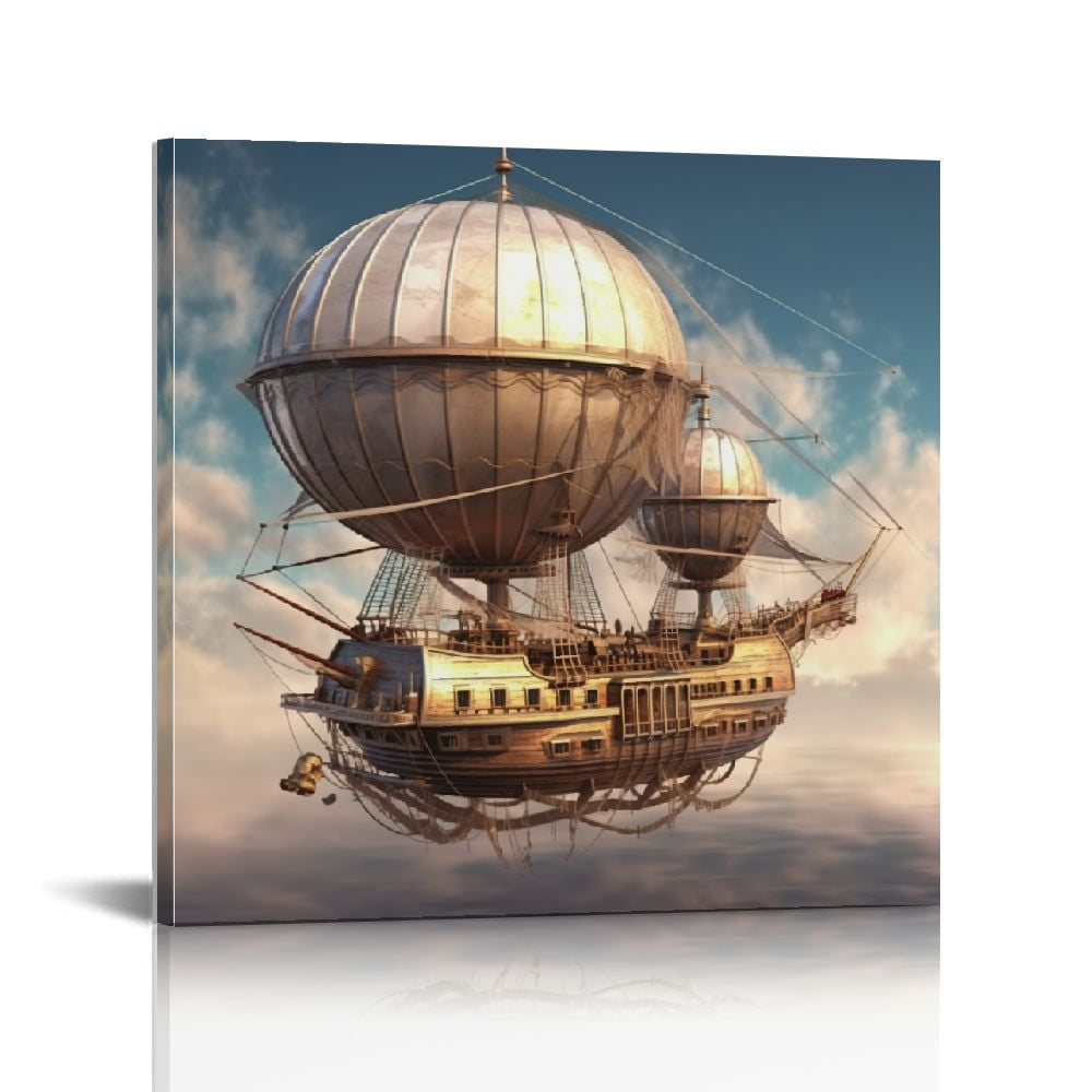 JEUXUS Oil Painting Canvas Wall Art Print Picture, Fantasy Steampunk ...