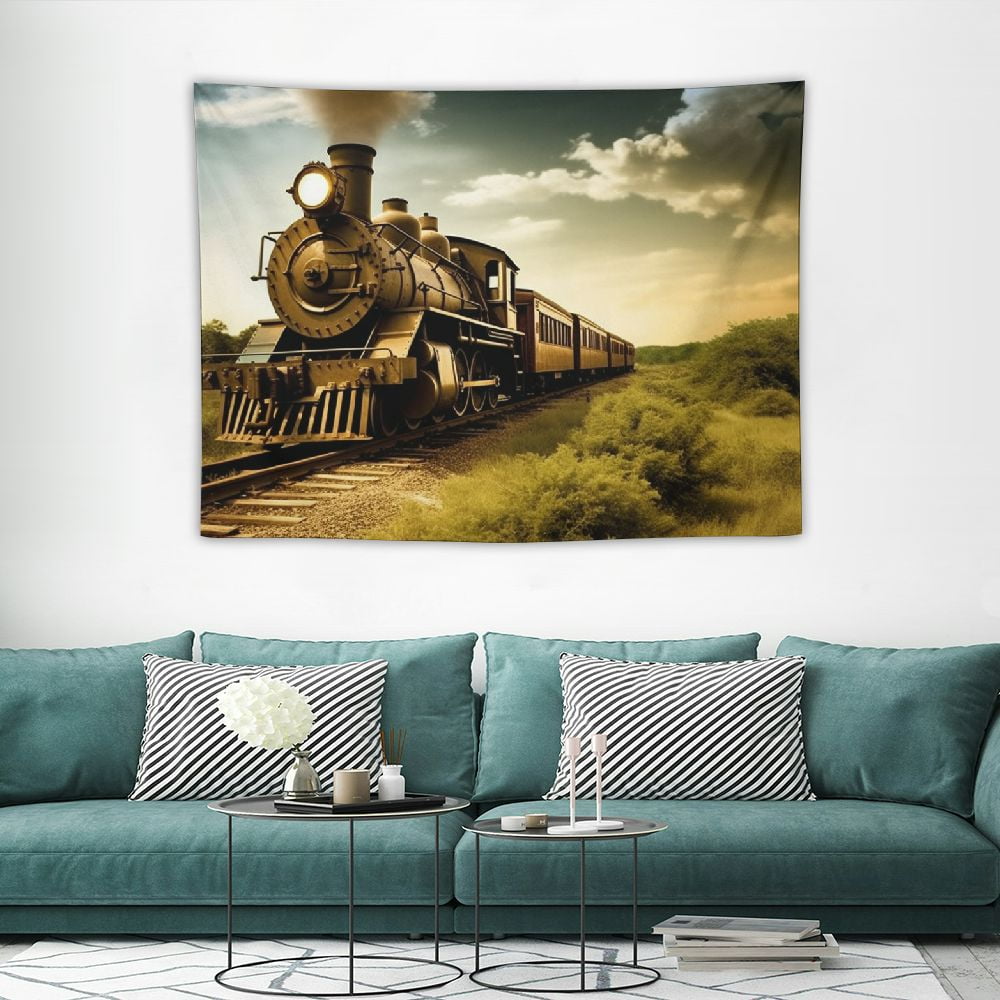JEUXUS Old Train Locomotive Backdrop Vinyl Vintage Steam Engine Train ...