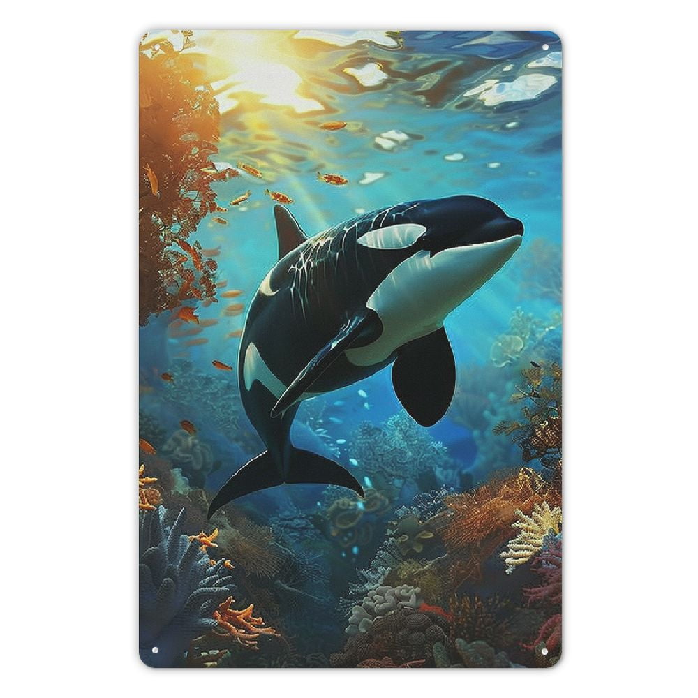 JEUXUS Orca Whale Hanging Sign 8x12in - Walmart.com