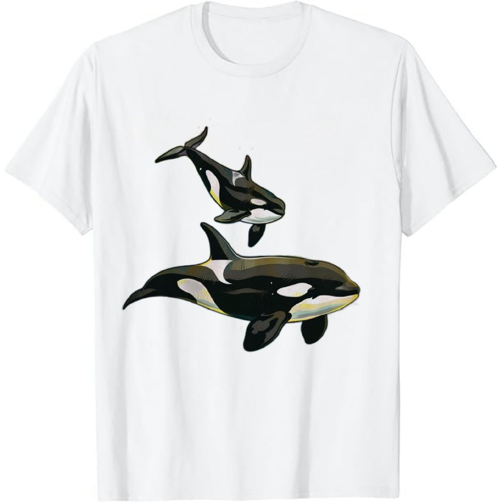 JEUXUS Orca Whale Jumping. Orcas Whale Watching for Men Women T-Shirt ...