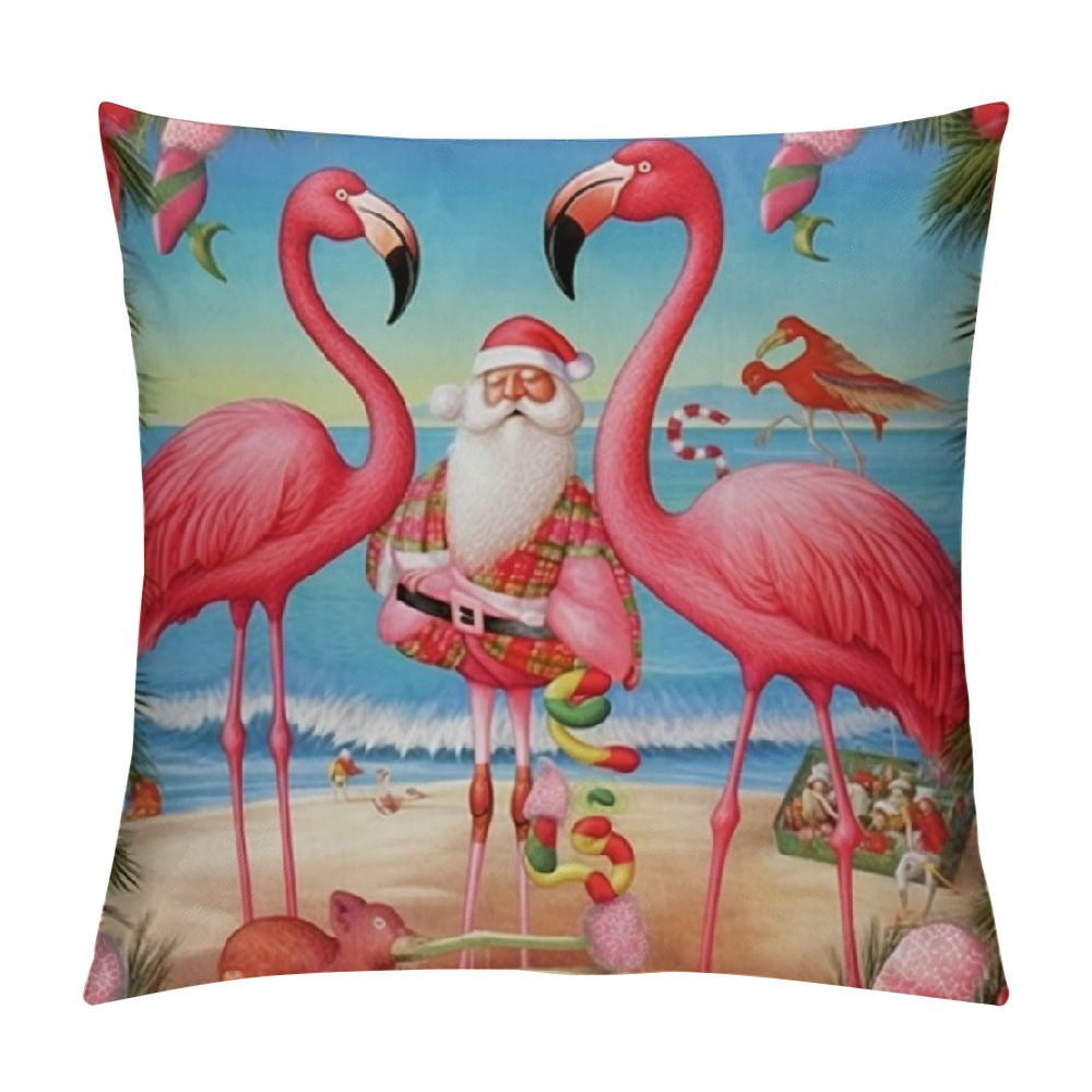 JEUXUS Outdoor Farmhouse Animal Pillow Covers Christmas Cute Pink ...