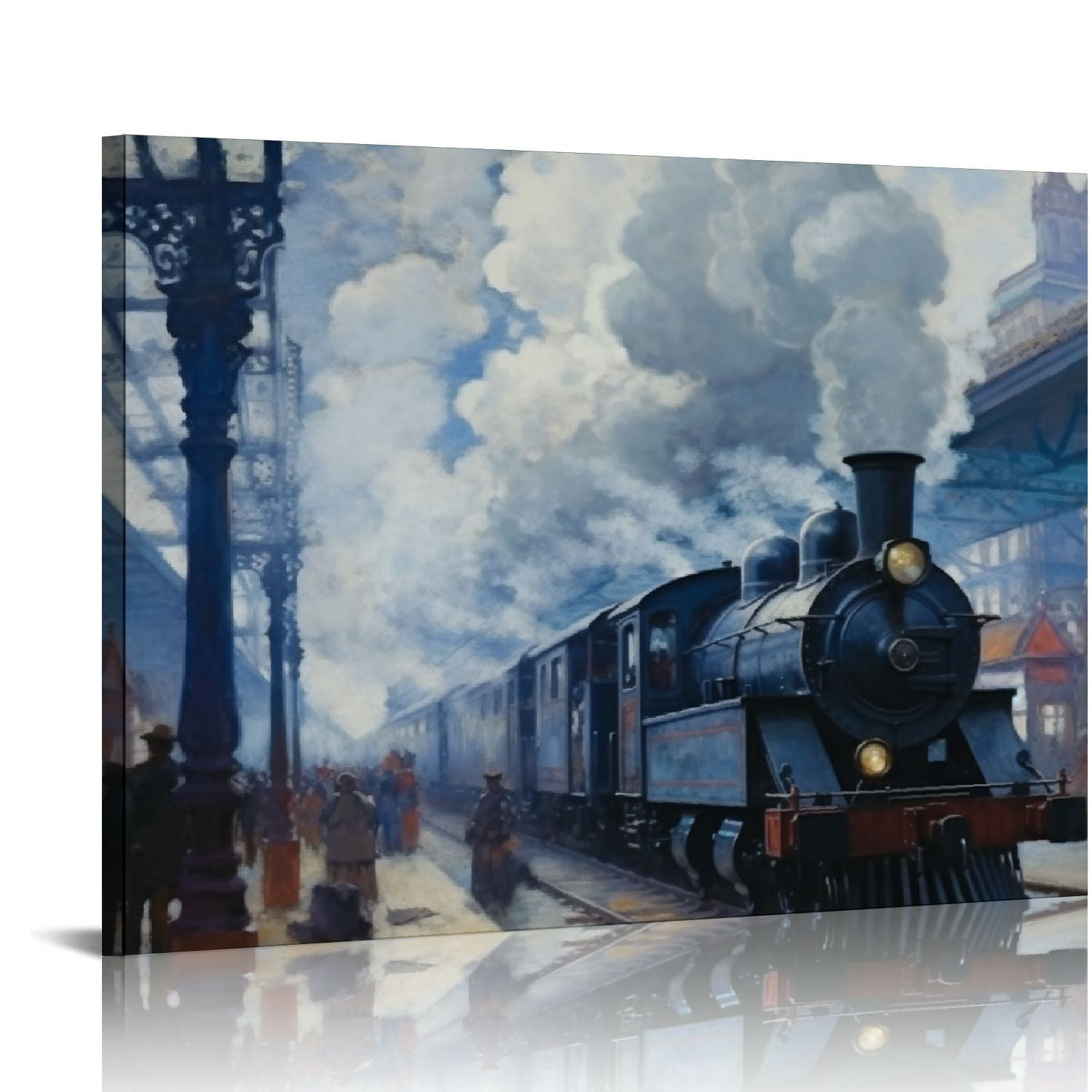 JEUXUS Paris Saint-Thoral Train Station Wall Art Old Steam Locomotive ...