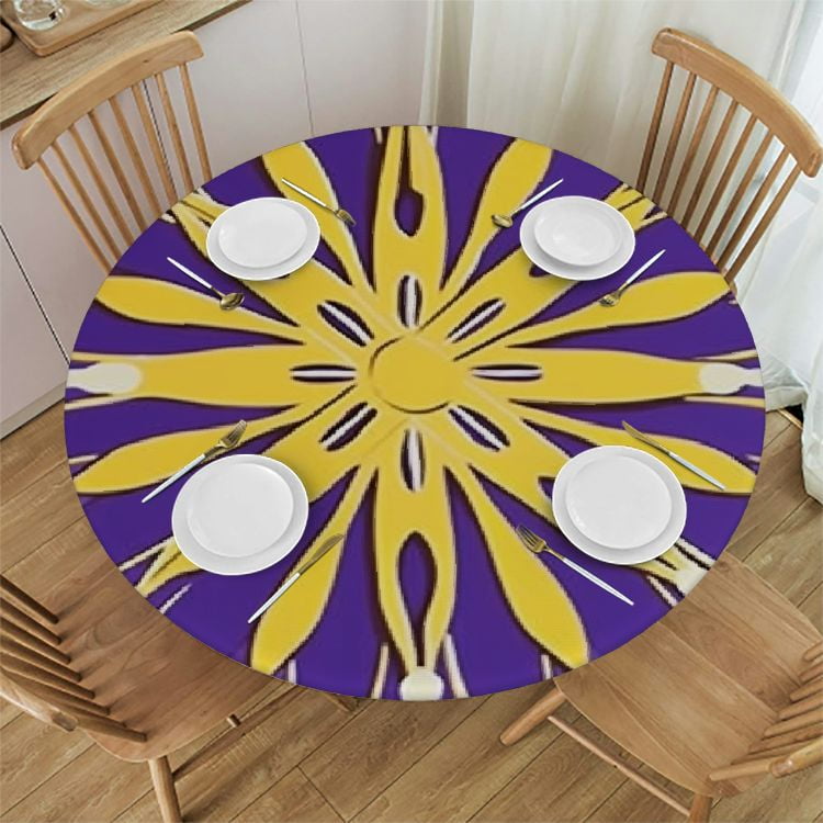 JEUXUS Party Decoration Round Table Tablecloth Artistic Mandala Frame ...