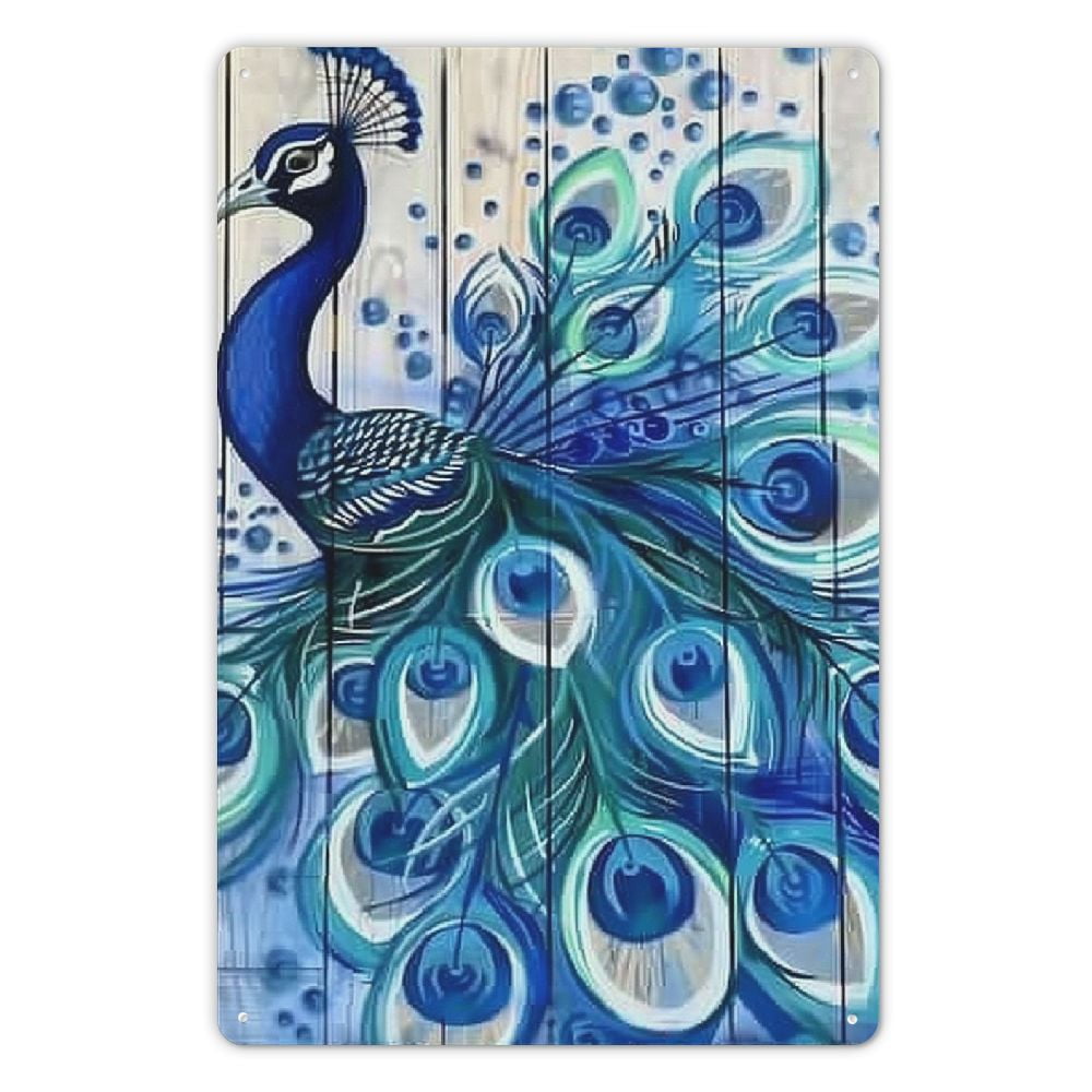 JEUXUS Peacock Feathers Hanging Sign 8x12in - Walmart.com