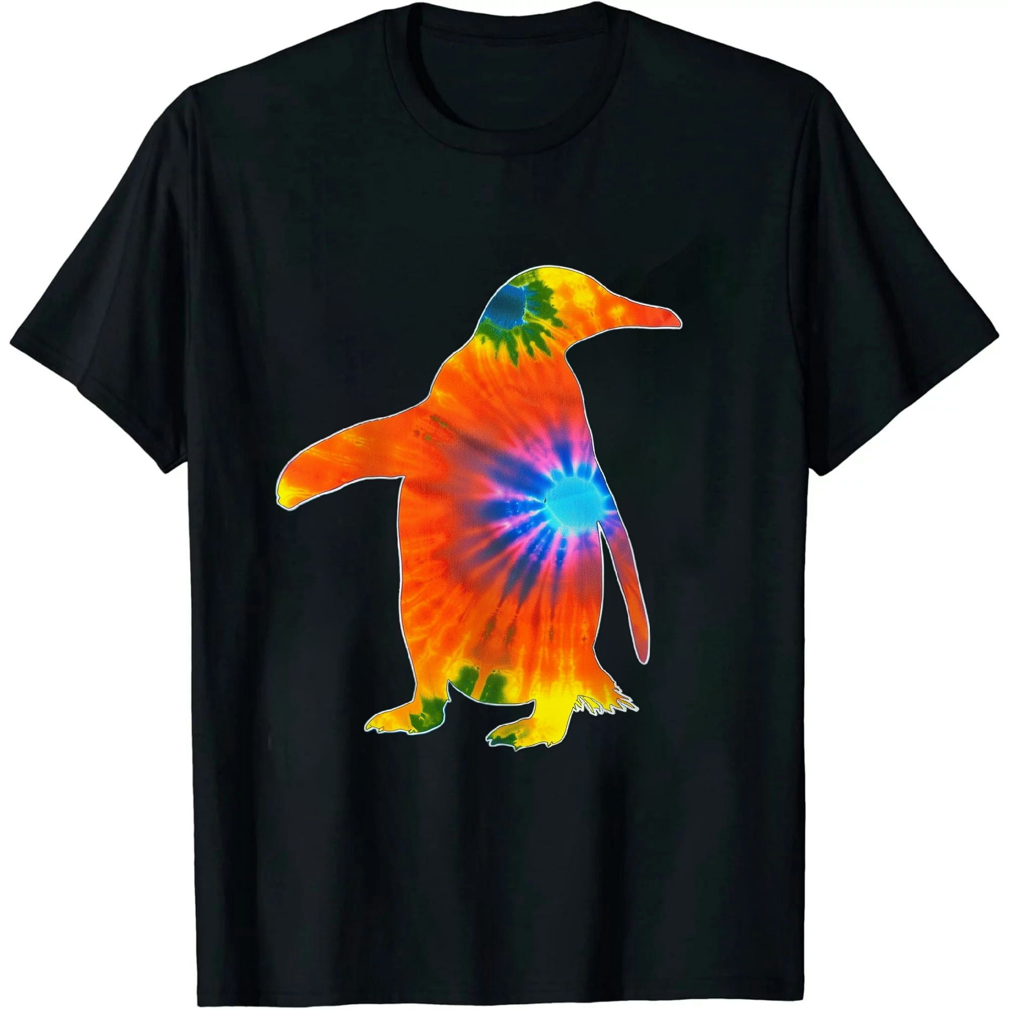 JEUXUS Penguin Lovers Tie-Dye Penguins Artsy Design Tie Dye Artwork T ...