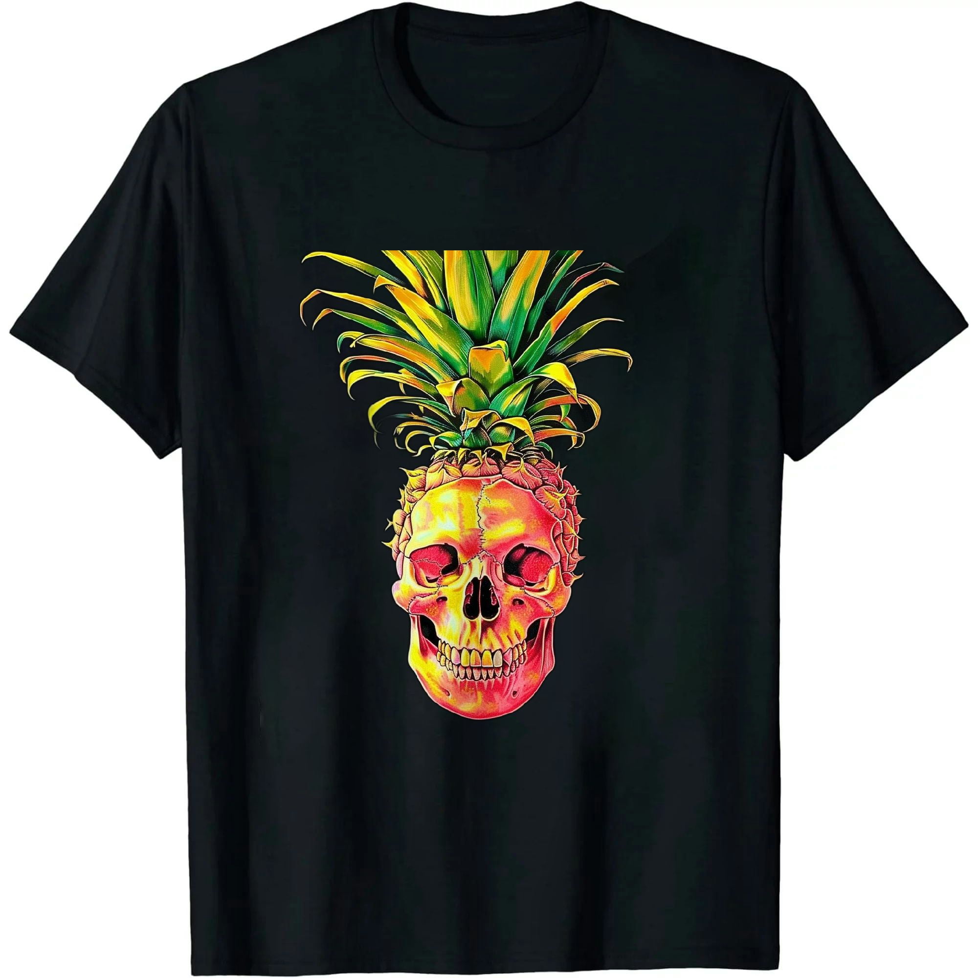 JEUXUS Pineapple Skull T shirt Aloha Beaches Hawaiian Hawaii Goth ...