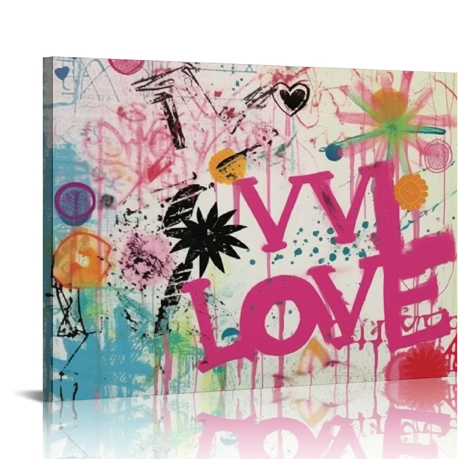 JEUXUS Pink Wall Art Preppy Room Decor Pink Canvas Poster Set for ...
