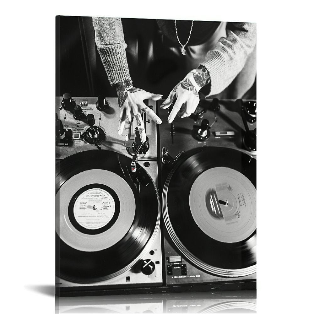 JEUXUS Poster Music Disc Style Canvas Print Abstract Wall Decor for ...