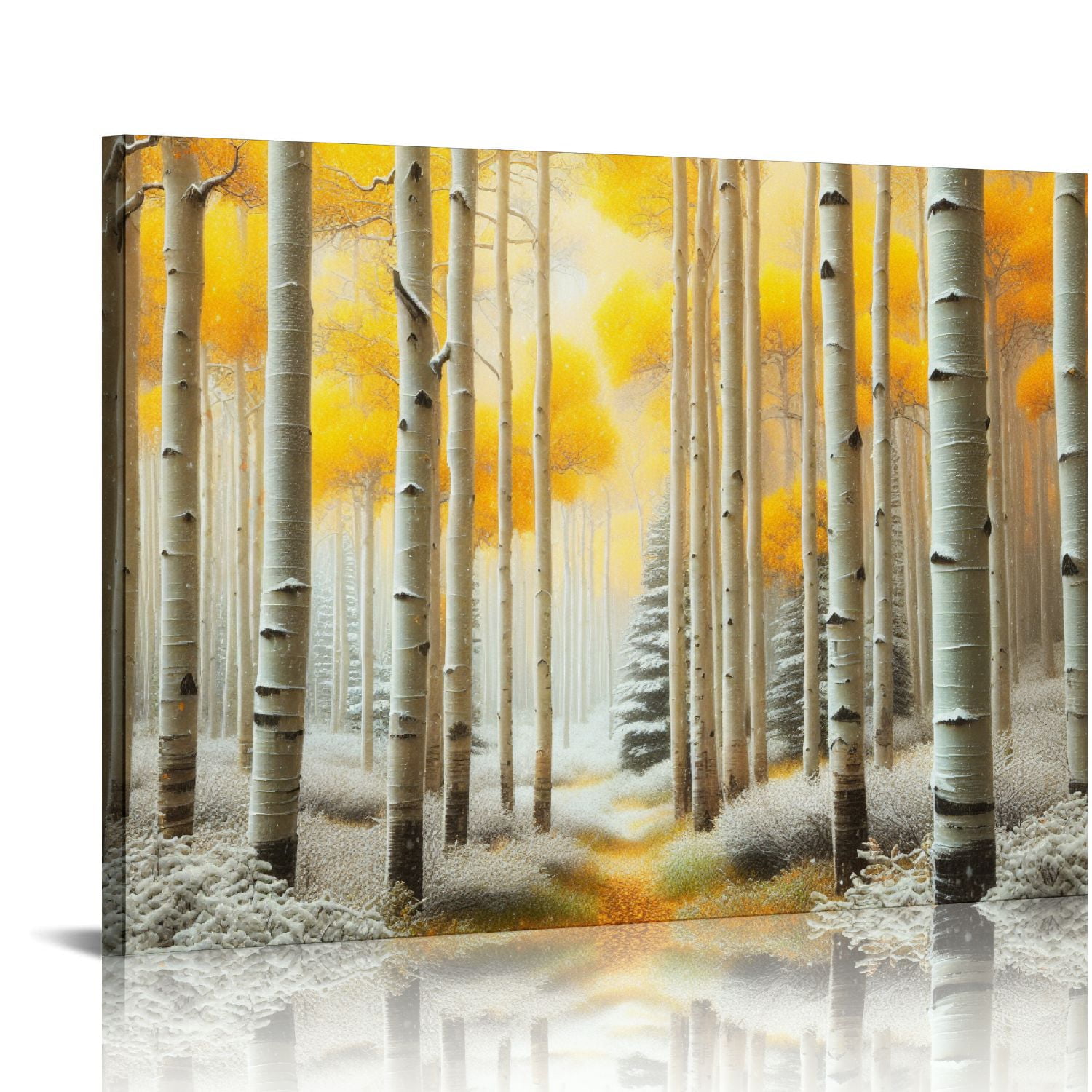 JEUXUS Quaking Aspens Canvas Wall Art Print, Tree Artwork - Walmart.com