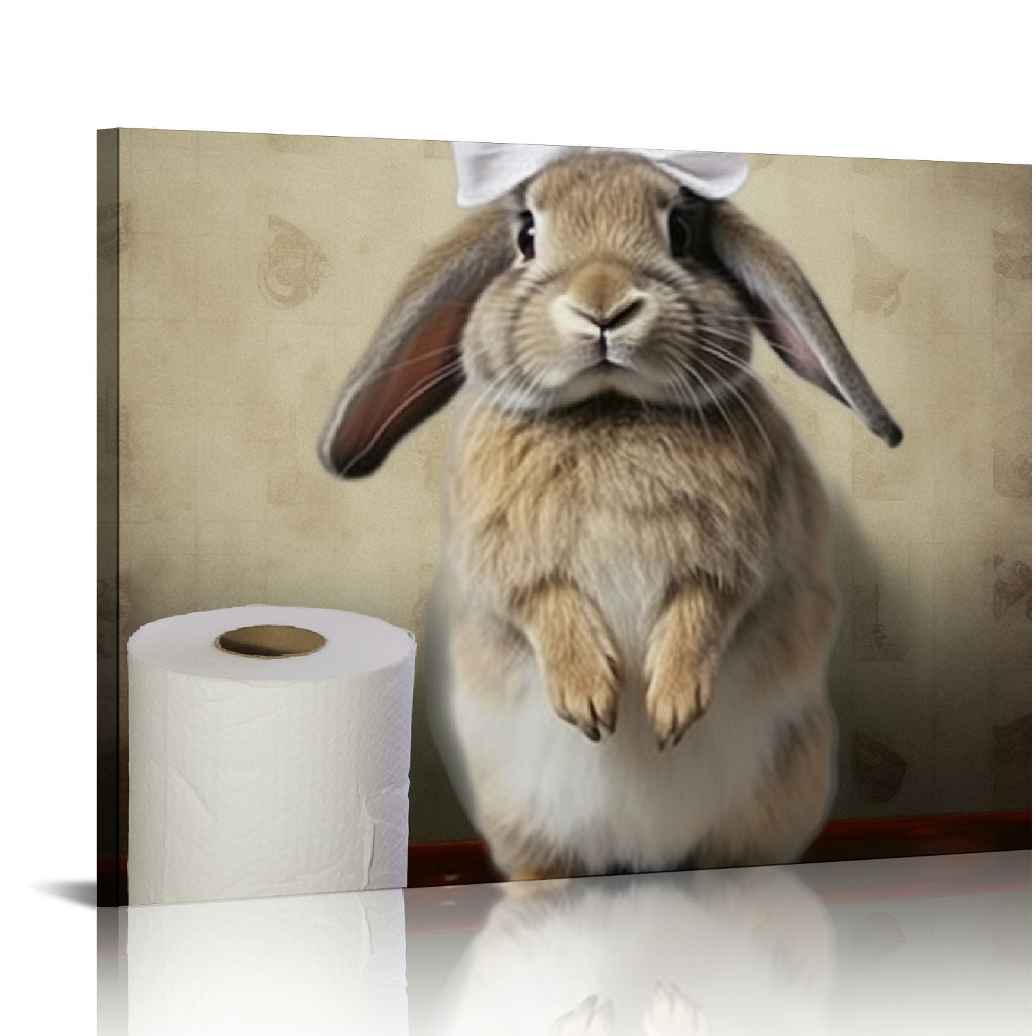 RUIYC Rabbit Bathroom Vintage Tin Sign Roll Paper No is Finished Rustic ...