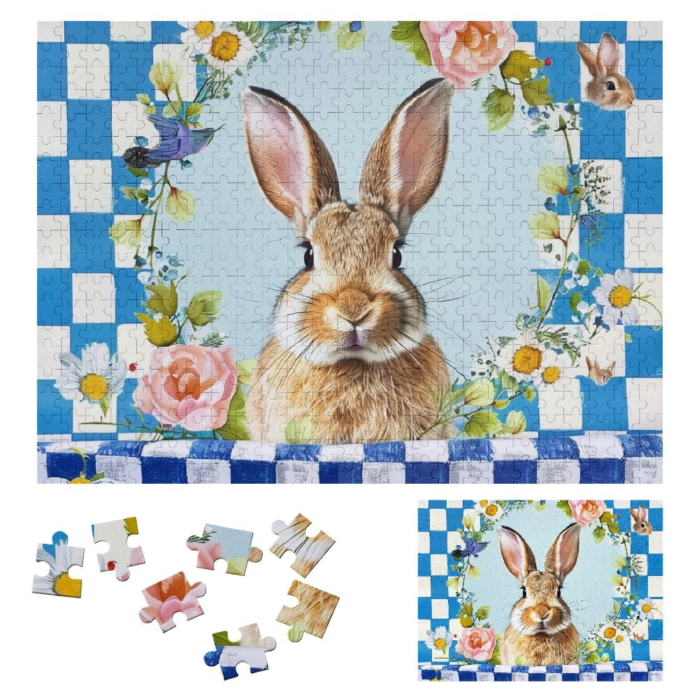 JEUXUS Rabbit Wooden Jigsaw Puzzle Challenging Difficult Wood Puzzles ...