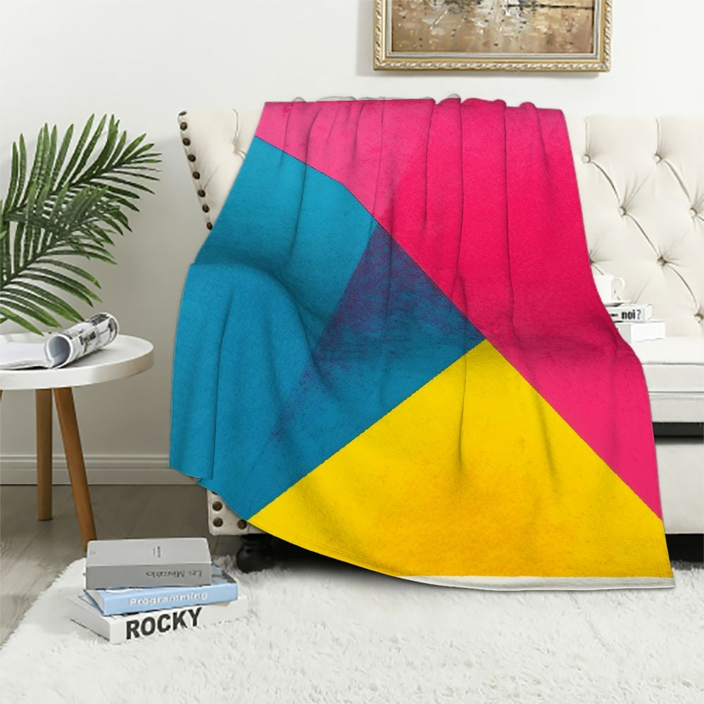 JEUXUS Rainbow Blanket Super Soft Colorful Rainbow Throw for Girls ...