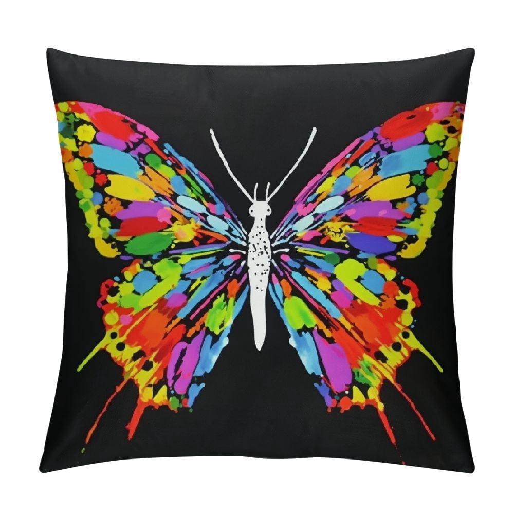 JEUXUS Rainbow, Monarch Butterfly for Men Women Throw Pillow ...