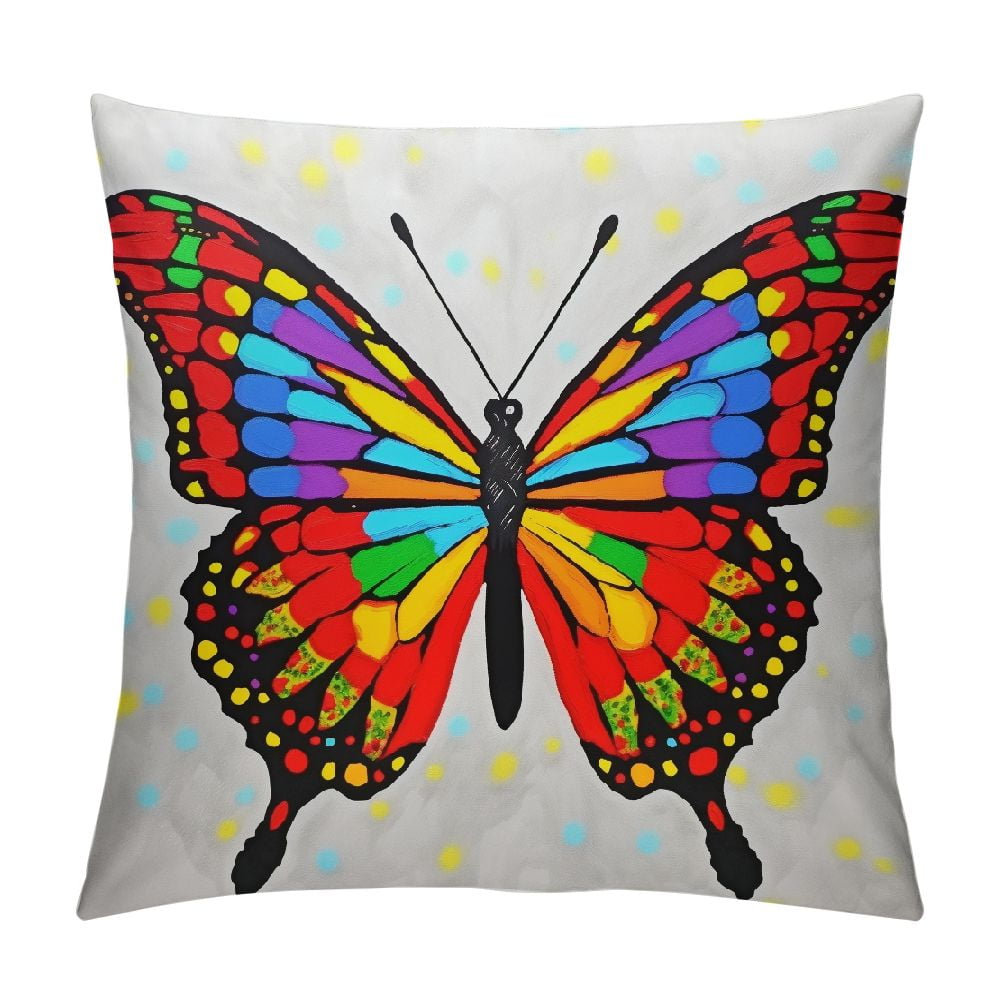 JEUXUS Rainbow, Monarch Butterfly for Men Women Throw Pillow ...