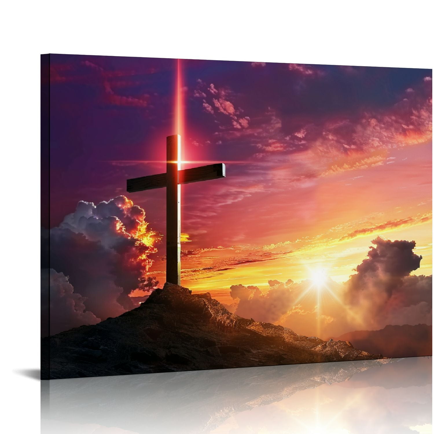 JEUXUS Religious Jesus Christ Spiritual Canvas Wall Art Christian Jesus Christ Crucifixion on ...