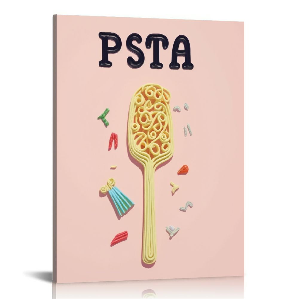 JEUXUS Retro Italy Pasta Decor Canvas Wall Art Vintage Food Print ...