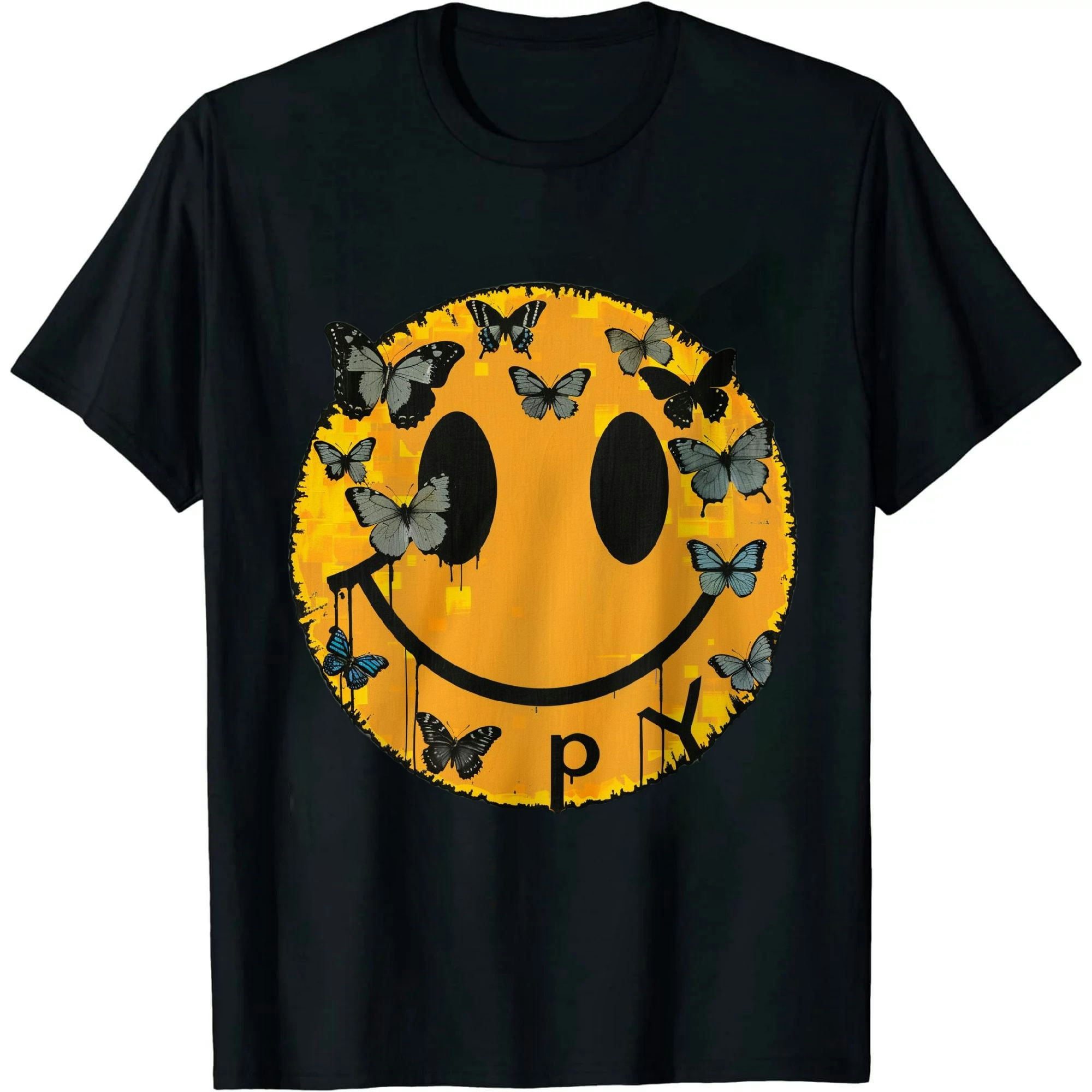 JEUXUS Retro Smile Face Be Happy Face Trendy T-Shirt - Walmart.com