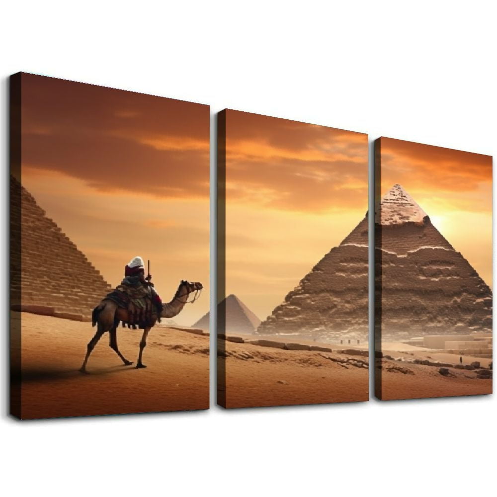 JEUXUS Room Decor Aesthetic Poster Art Ancient Egypt Pyramid Canvas ...