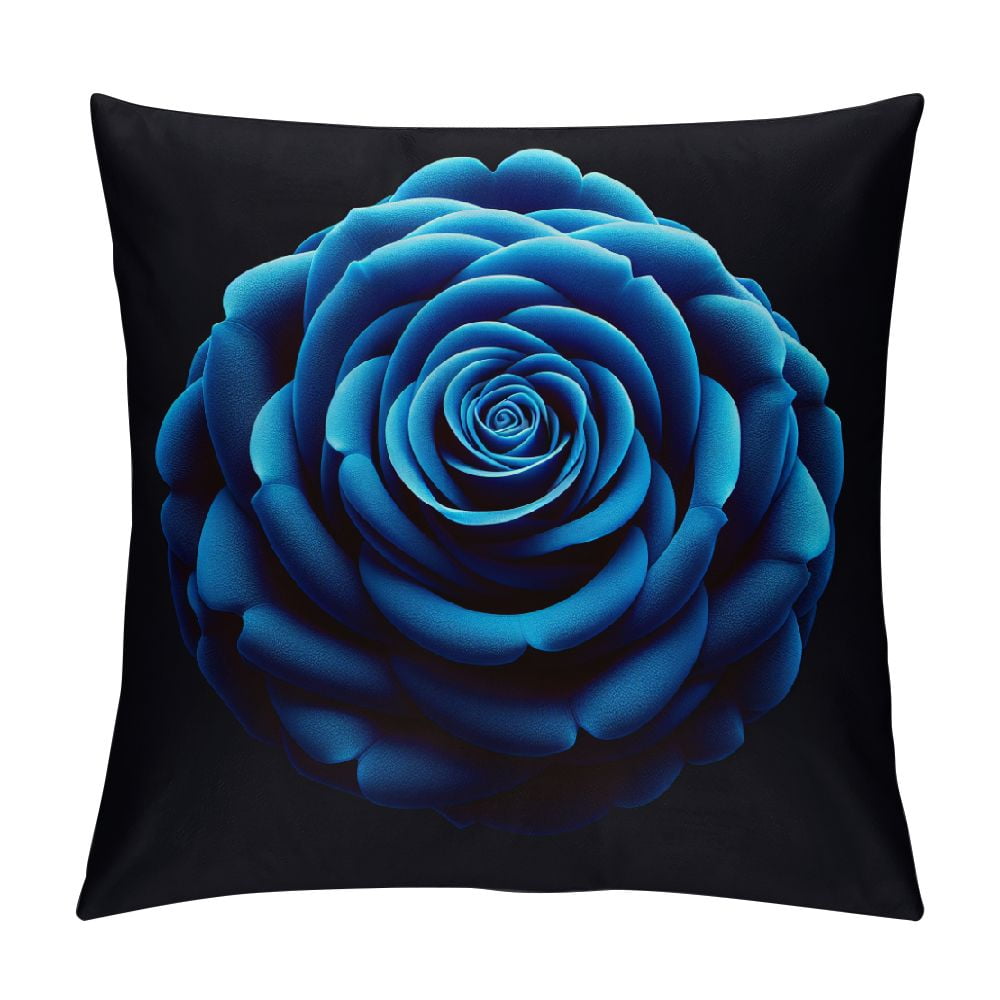 JEUXUS Rose Baby Blue Rose Romantic Short Plush Pillowcase White ...