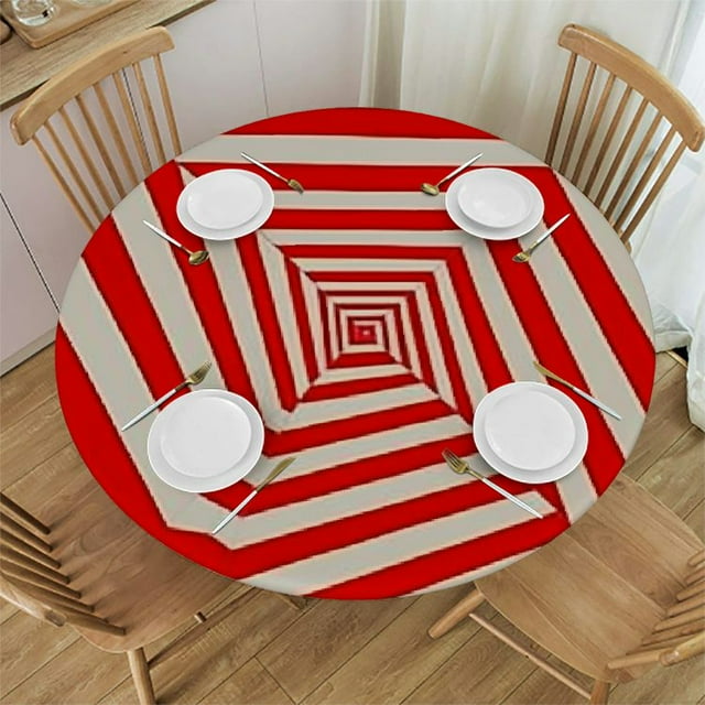 JEUXUS Round Reusable Decorative Table Cover Geometric Art Style ...